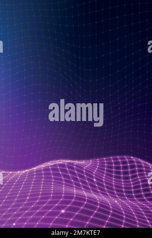 Abstract purple big data visualisation on dark blue background ...