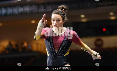 Arizona State's Jordyn Jaslow competes on the floor exercise during an ...