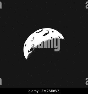 Crescent moon doodle sticker, space illustration vector Stock Vector ...