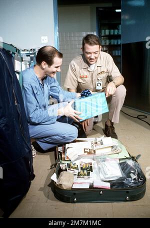 In the Clark AB hospital, released Prisoner of War, U.S. Navy CMDR John ...
