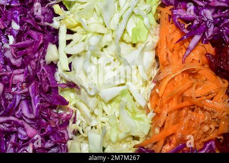closeup shot of mix of vegetables including carrots cabbage and red ...