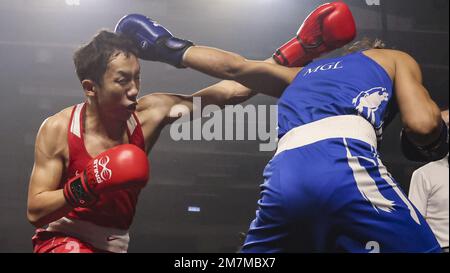 Hong Kong's Rex Tso Sing-yu (red) vs Mongolia's Kharkuu Bilguunsaikhan ...