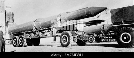 A view of a Soviet SS-13 intercontinental ballistic missile (ICBM). SS ...