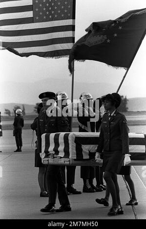 United States Air Force pallbearers take Staff Sgt. Jake Galliher into ...