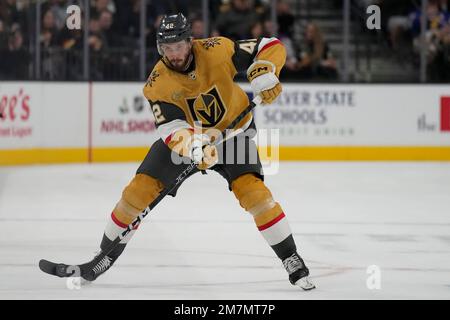 Vegas Golden Knights defenseman Daniil Miromanov (42) plays against the ...