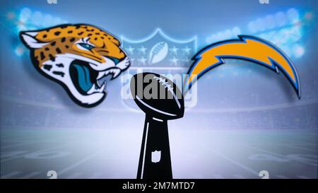 JACKSONVILLE, USA, JANUARY 10, 2023: Los Angeles Chargers vs ...