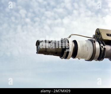 An air-to-air view of the Advanced Aerial Refueling Boom between an F-4 ...