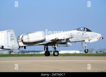 An A-10A Thunderbolt II aircraft takes part in a mission during ...
