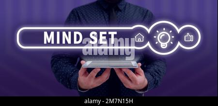 Conceptual caption Mind Set, Business approach A standard thought of a ...