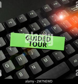 Writing displaying text Guided Tour. Business concept advice or ...