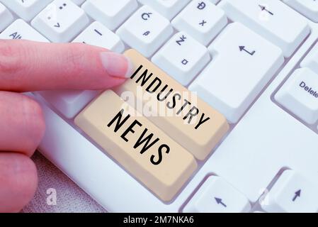 Text sign showing Industry News. Word Written on Technical Market ...