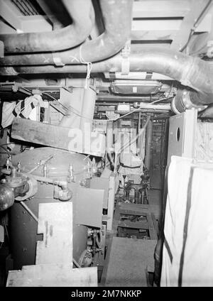An interior view of the auxiliary machine room No. 1 on the guided ...