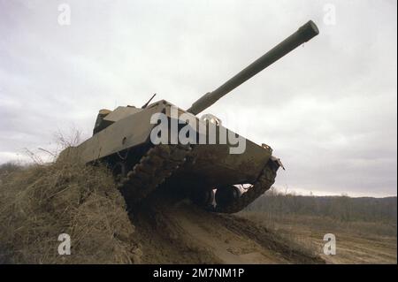 Front view of the XM-1 Abrams tank, which will replace the M-60 series ...