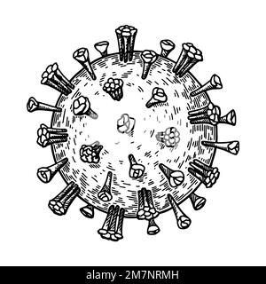 Vector illustration of a Measles Virus in cartoon style isolated on ...