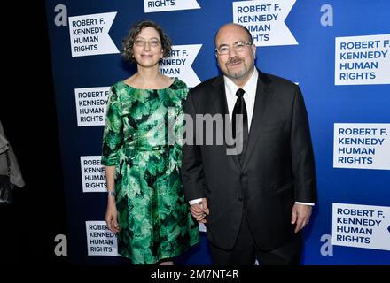 Craig Newmark, right, and wife Eileen Whelpley attend the Robert F ...