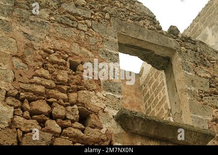 Racale, Italy. Ruins of Castello Baronale, a noble palace built in the ...