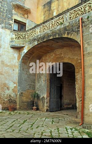 Racale, Italy. Castello Baronale, a noble palace built in the 14th ...