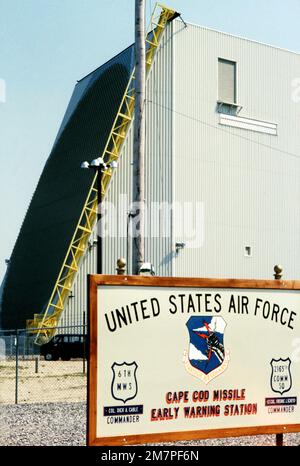 A view of the PAVE PAWS radar site, which provides detection of enemy missile launches and keeps ...