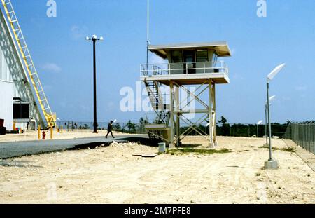 A view of the PAVE PAWS radar site, which provides detection of enemy ...