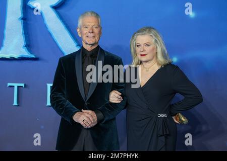 Stephen Lang, left, and Kristina Watson pose for photographers upon ...