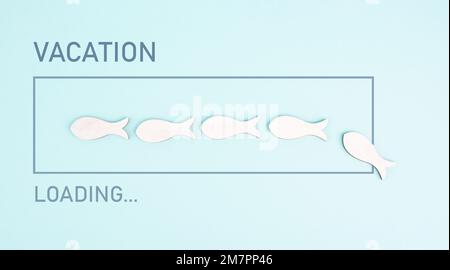 Vacation loading, progress bar with fish, planning a trip for the ...