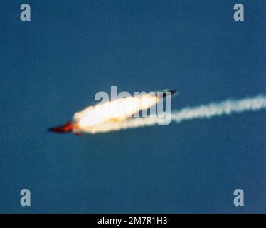 A RIM-67 Standard missile is launched from a Leahy-class guided missile ...