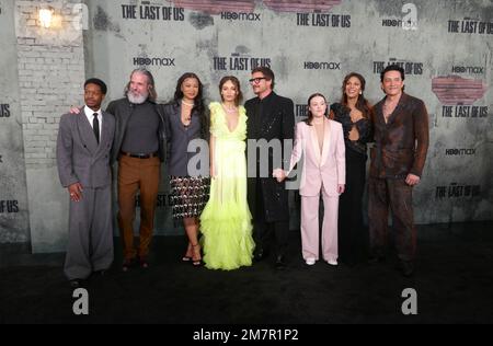 (L-R) THE LAST OF US Cast - Lamar Johnson, Jeffrey Pierce, Storm Reid, Nico Parker, Pedro Pascal ...