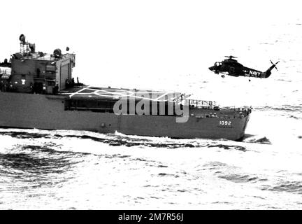 A left side view of an SH-2F Sea Sprite helicopter of Light Helicopter ...