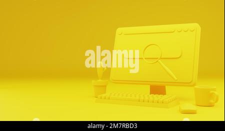 Yellow Desktop tecnology data analysis Concept. Background Landing main ...