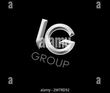 IG Group, rotated logo, black background Stock Photo - Alamy