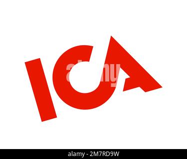 ICA groups, rotated logo, white background B Stock Photo - Alamy