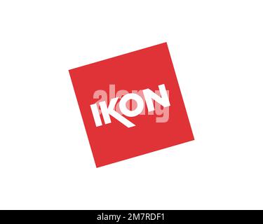Ikon Office Solutions, rotated logo, white background B Stock Photo - Alamy