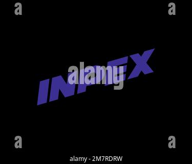 Inpex, rotated logo, black background B Stock Photo - Alamy