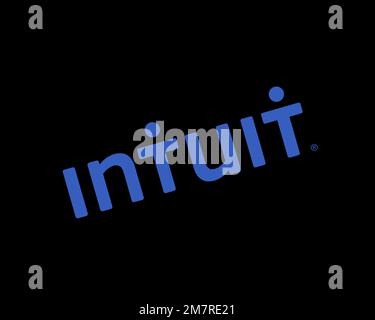 Intuit, rotated, black background, logo, brand name Stock Photo - Alamy