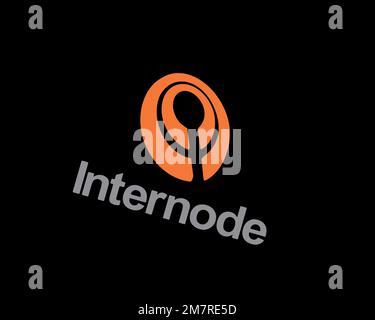 Internode ISP, rotated logo, black background Stock Photo - Alamy
