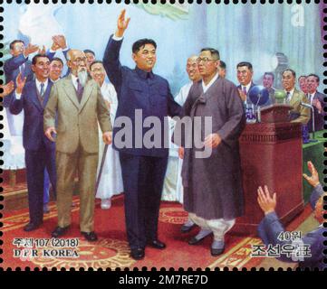 Kim Il-Sung and Kim Koo (1948). Kim Gu, was a Korean statesman ...