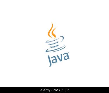 Java programming language, rotated logo, white background B Stock Photo ...