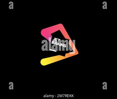 JetBrains, rotated logo, black background Stock Photo - Alamy