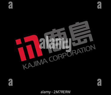 Kajima, rotated logo, black background B Stock Photo - Alamy