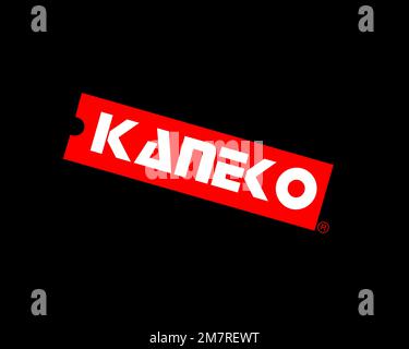 Kaneko, rotated logo, black background Stock Photo - Alamy