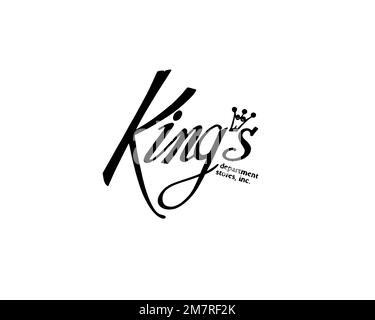 King's defunct discount store, rotated logo, white background Stock ...