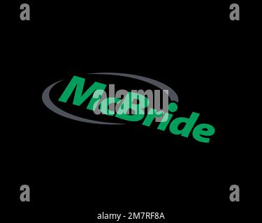 McBride plc, Logo, Black background Stock Photo - Alamy