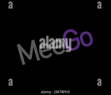 MeeGo, rotated logo, black background B Stock Photo - Alamy