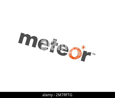 Meteor mobile network, Logo, White background Stock Photo - Alamy