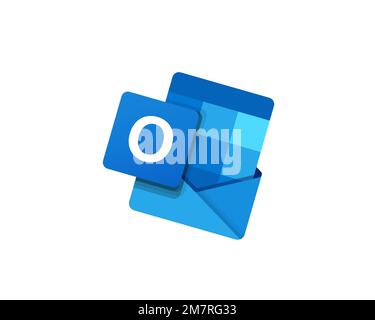 Microsoft Outlook, rotated logo, white background Stock Photo - Alamy