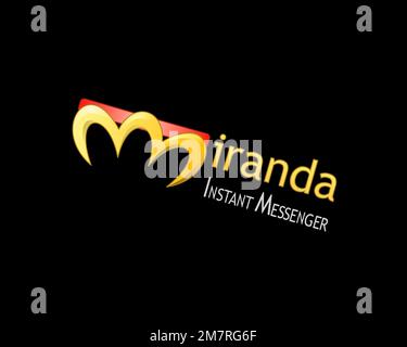 Miranda IM, rotated logo, black background Stock Photo - Alamy