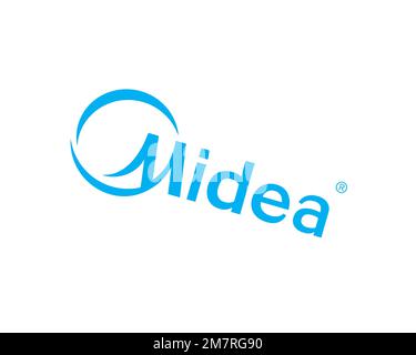 Midea Group, rotated logo, white background Stock Photo - Alamy