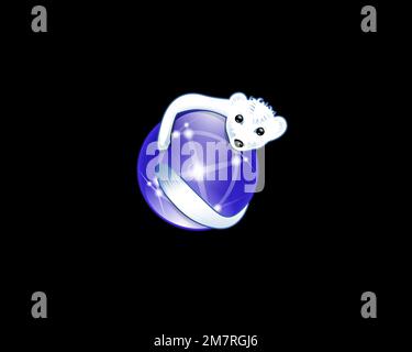 Mozilla software rebranded by Debian, Logo, Black background Stock ...