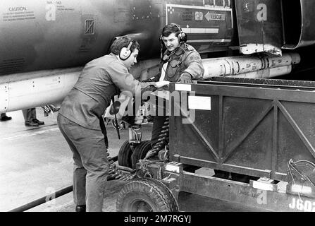 Loading crew supervisor SSGT Ron Lowery and SSGT Otto, left to right ...