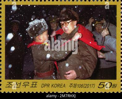 2017 North Korea stamp. The 70th Anniversary (2018) of Kim Chaek ...